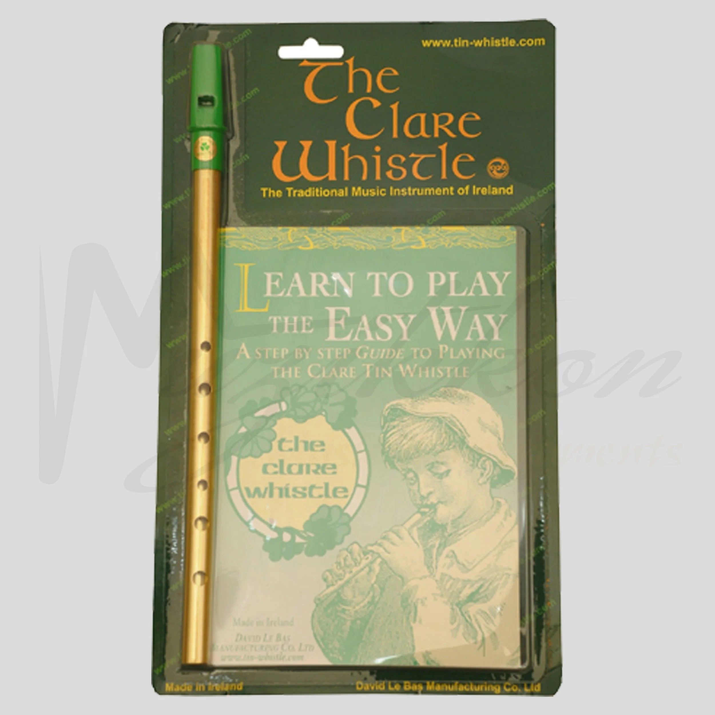 Clare Tin Whistles - D - Brass Whistle & Learn to Play Pack – Muzikkon