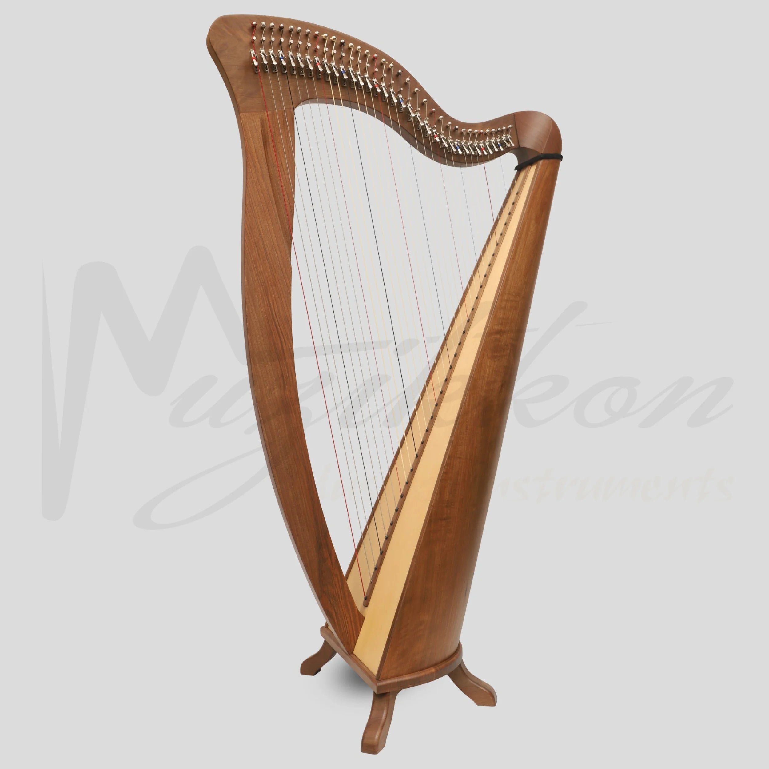 Irish McHugh Harp 34 String In Walnut Wood Round back for Sale, McHugh ...