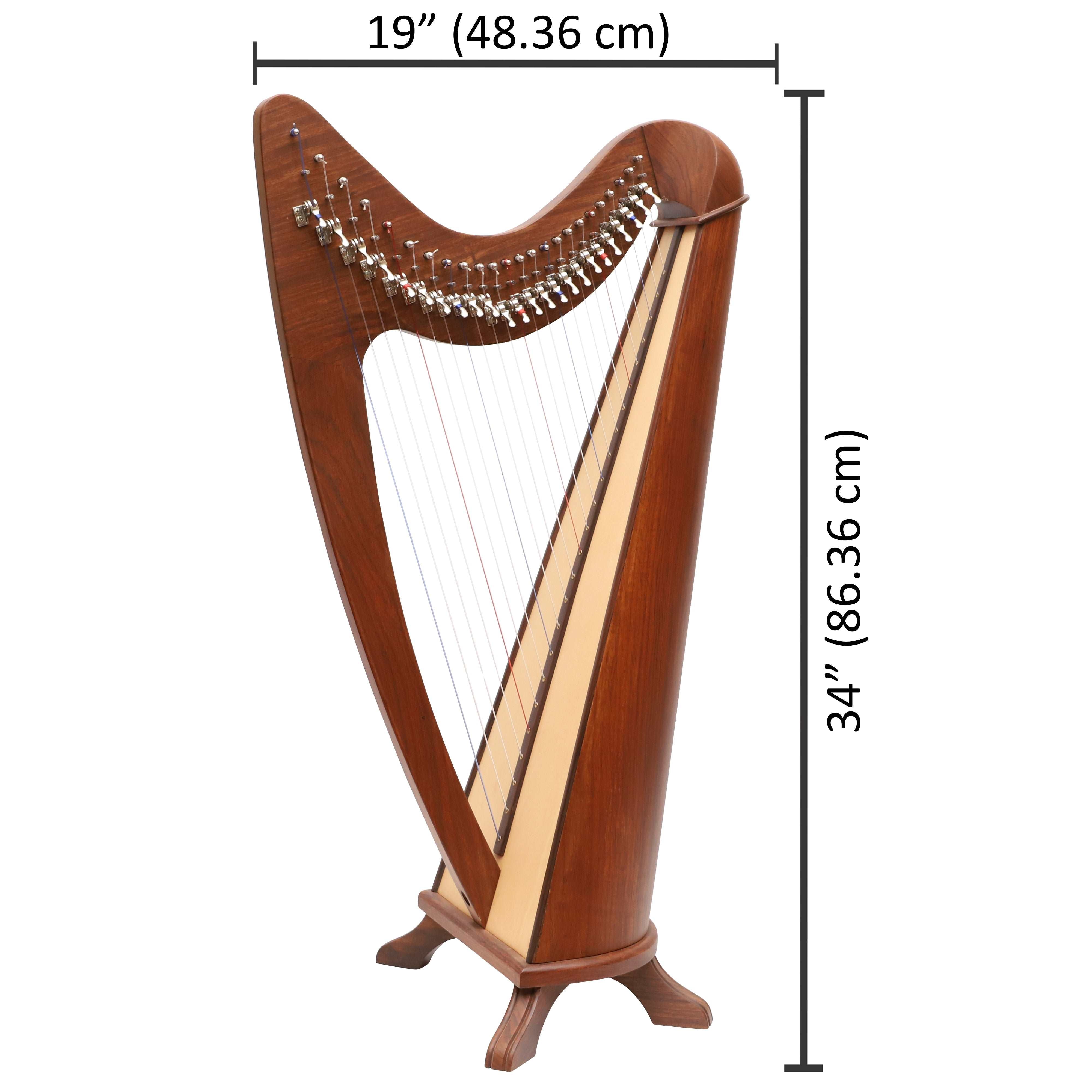 strings - harp -Muzikkon 24 String Claddagh Harp Rosewood